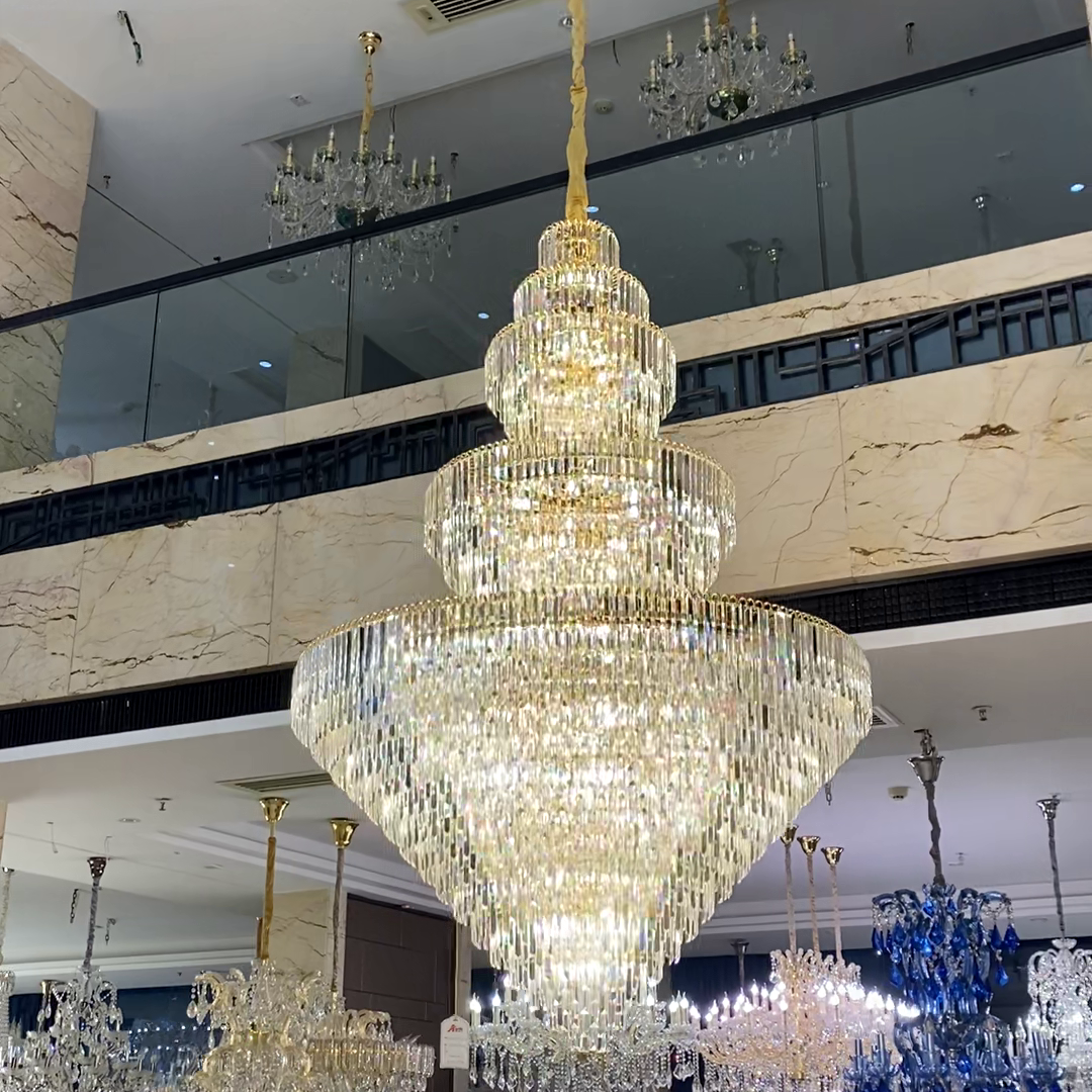 Luxury Multi-tiered Extra Large Crystal Chandelier for Staircase/Foyer